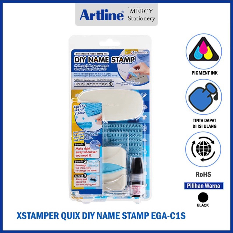 Jual Name Stapmp DIY Stempel Nama Custom Artline XStamper | Shopee ...