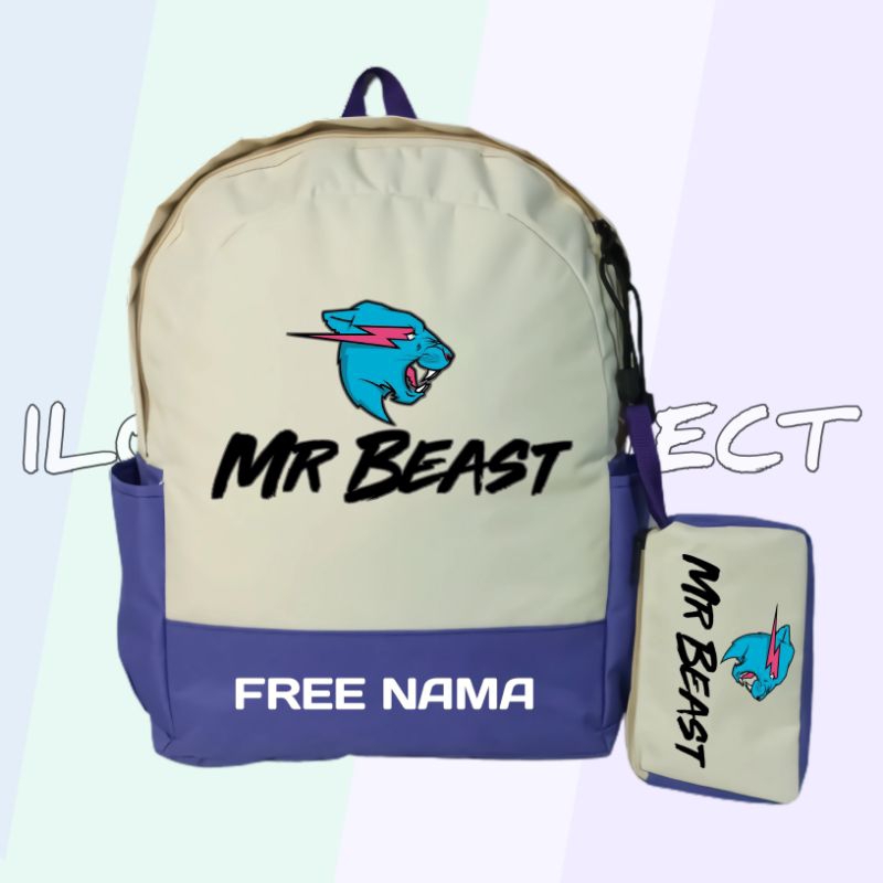 Jual Tas Ransel Anak Sekolah Custom Gambar Youtuber Mr Beast Backpack ...