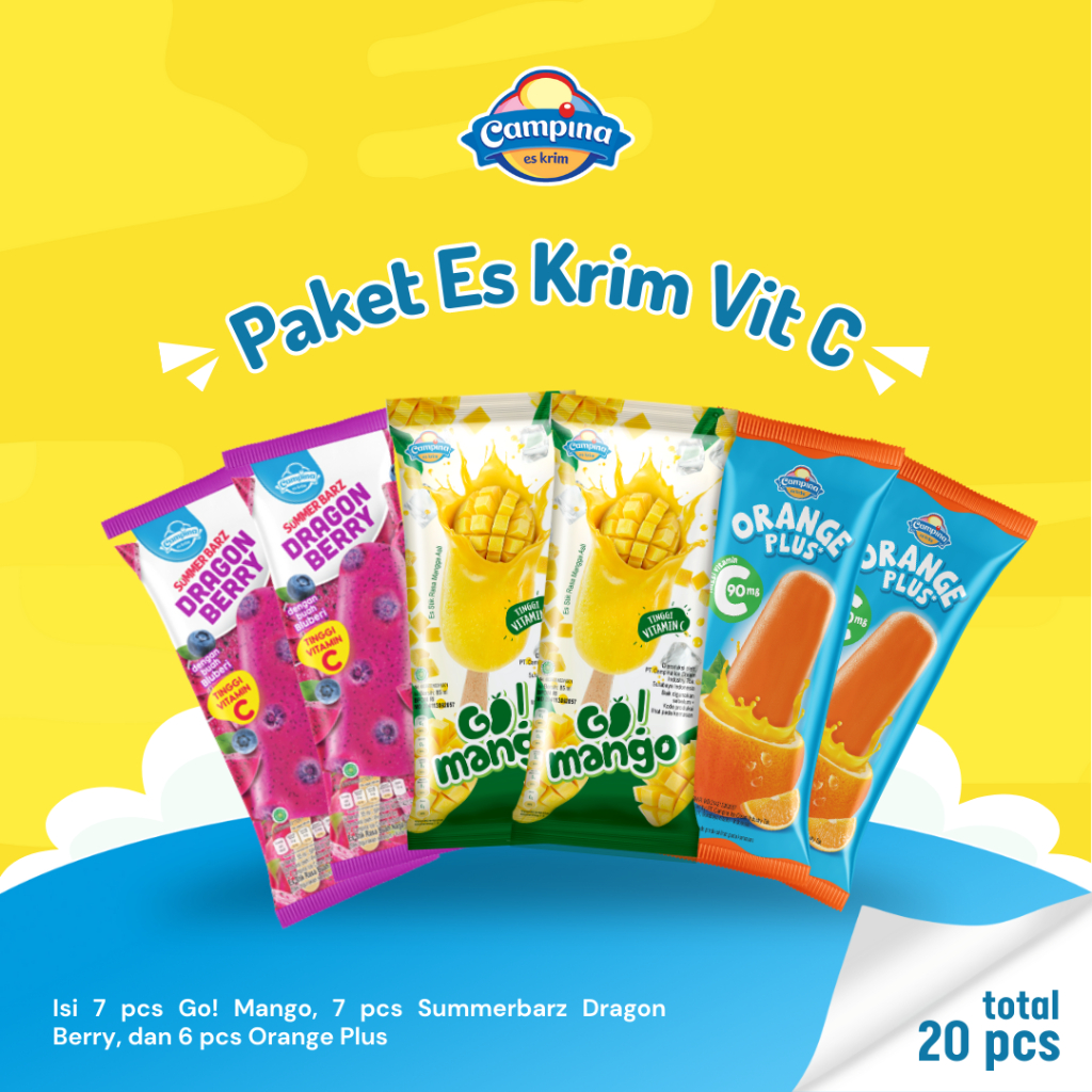 Jual PAKET ICE CREAM CAMPINA VITAMIN C - ES KRIM | Shopee Indonesia