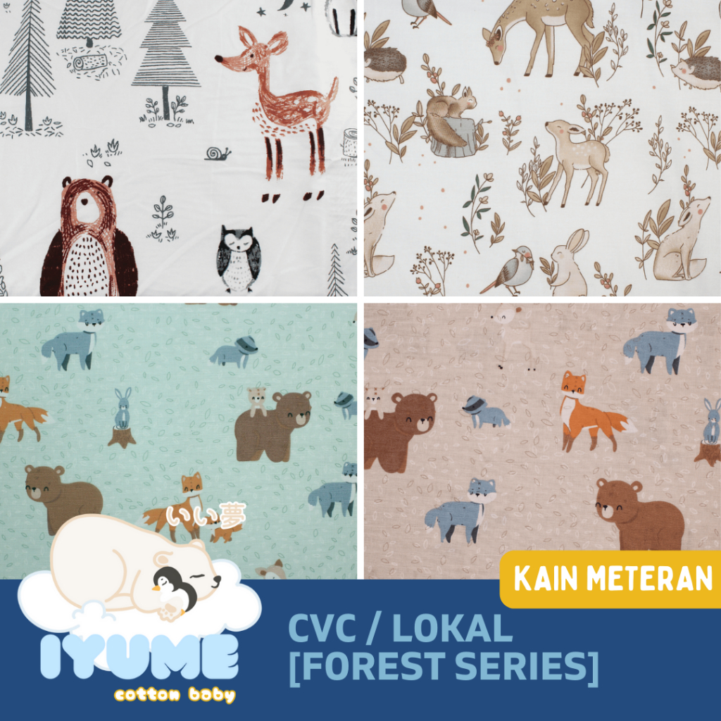 Jual BAHAN KAIN KATUN LOKAL CVC CATRA SPREI METERAN MOTIF ALAM BINATANG ...