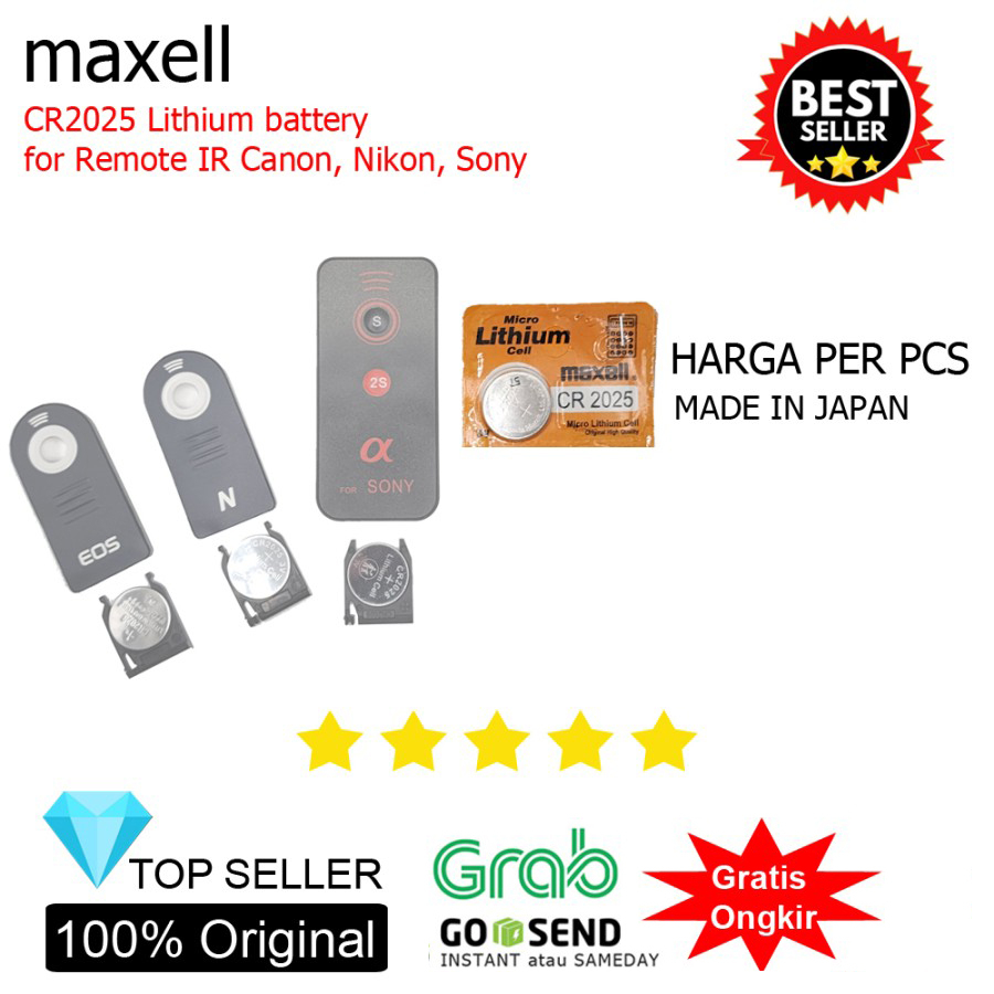 Jual Maxell Lithium CR2025 Japan - Battery for Remote IR Sony Canon ...