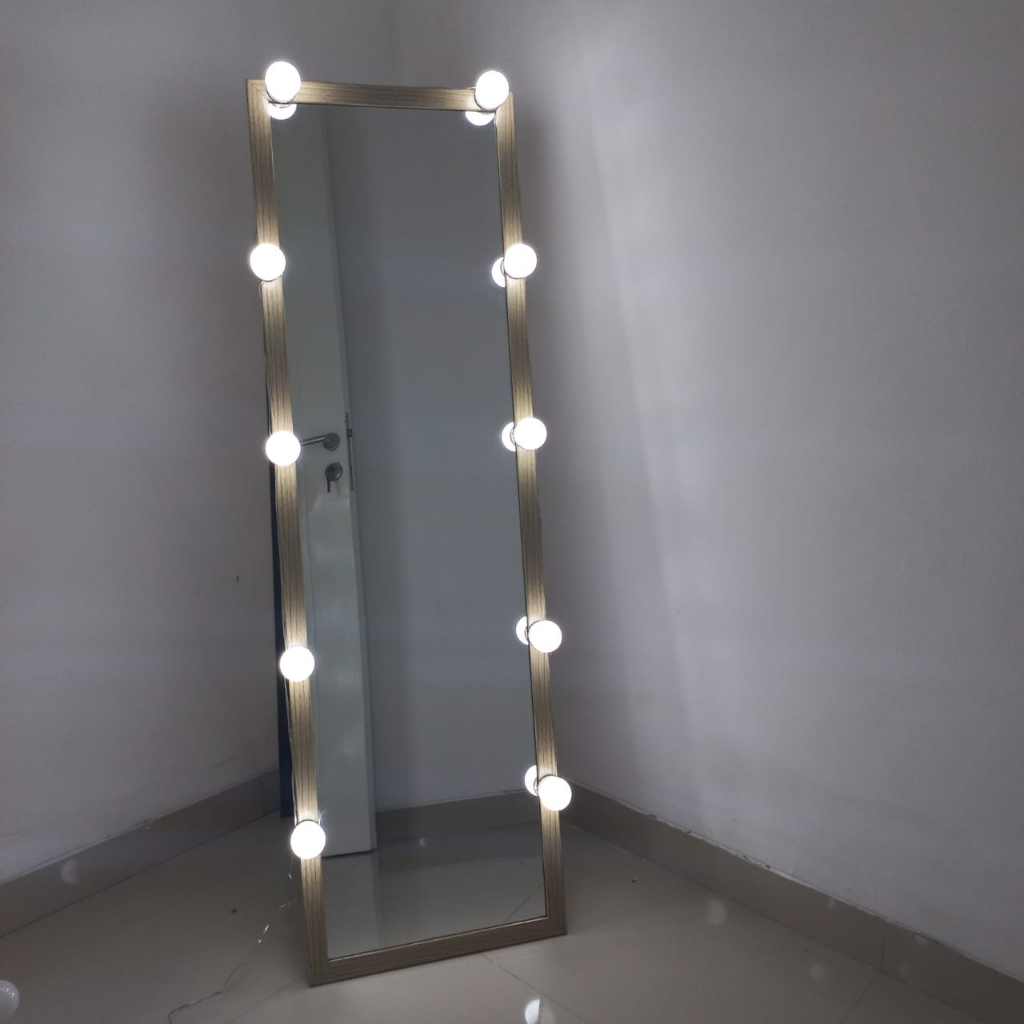 Jual Cermin Lampu Rias Vanity Mirror Kaca Standing Dinding Gantung Lamp ...