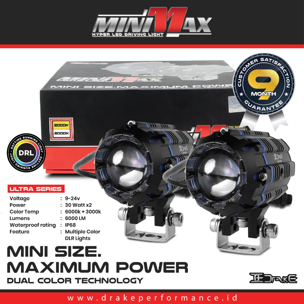 Jual Lampu Tembak Drake Minimax Ultra Series 30 Watt Fog Lamp LED | Shopee Indonesia