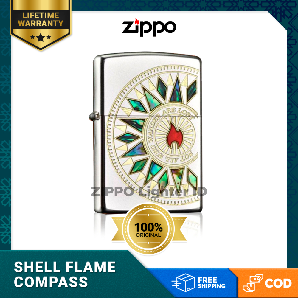 Jual Korek Api Zippo Shell Flame Compass Design | Shopee Indonesia