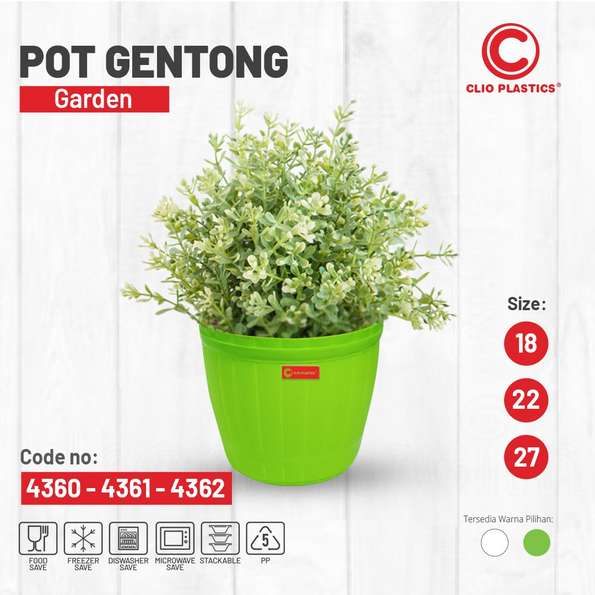 Jual Pot Bunga / Pot Gentong Clio Tebal / Pot Gentong Hijau Ukuran ...