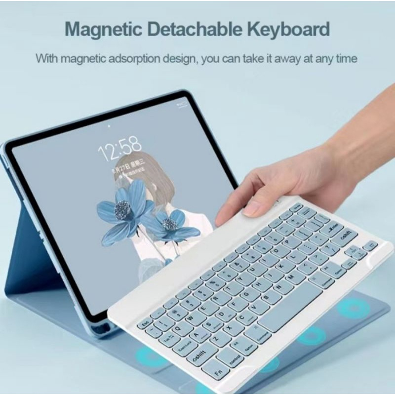 Jual FLIP KEYBOARD SMART MACARON WITH SPEN HOLD FOR SAMSUNG TAB S9 11 ...
