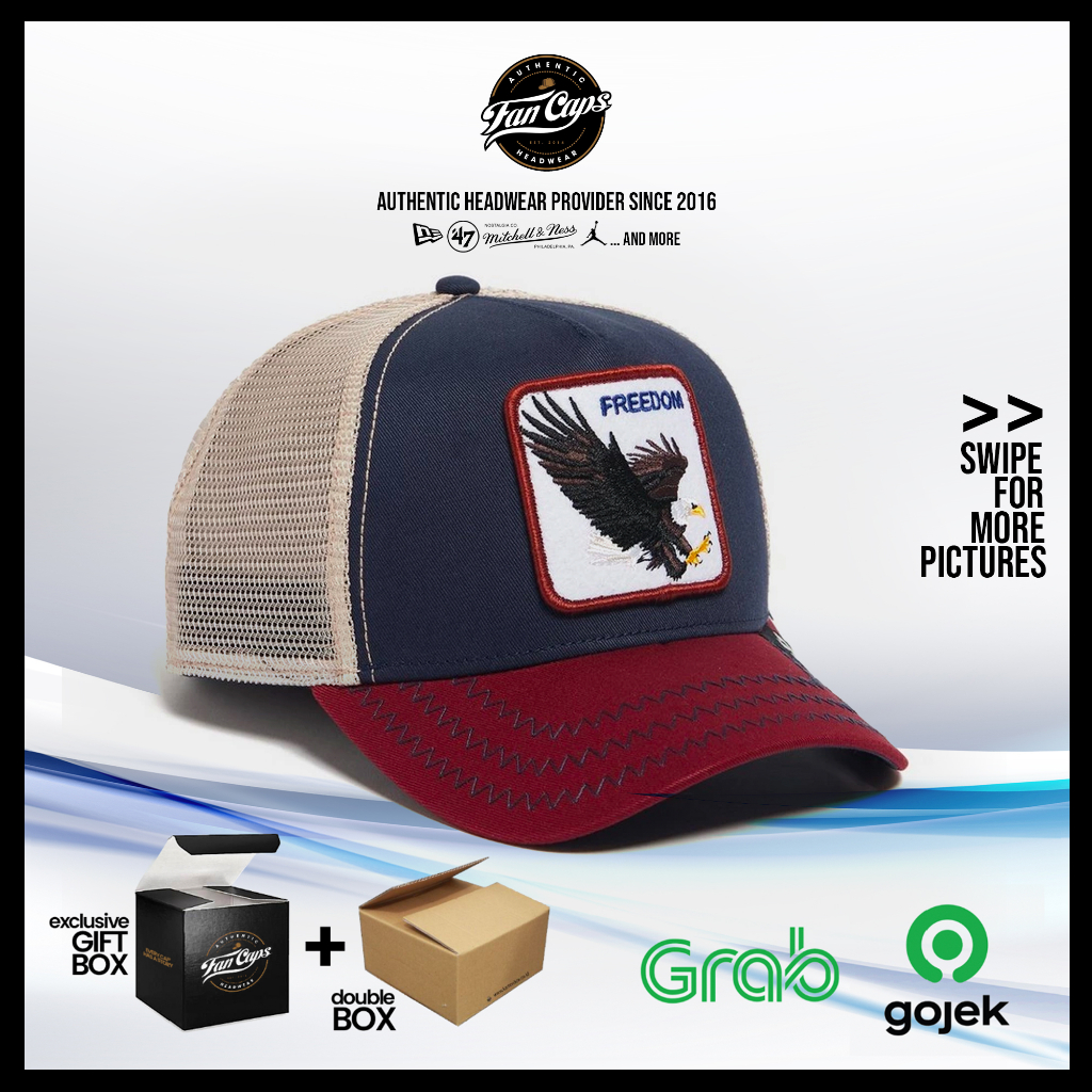 Jual [ORIGINAL] The Freedom Eagle Trucker Cap | Topi Goorin Bros ...