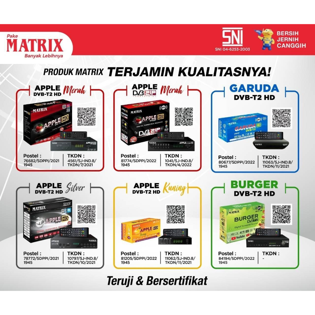 Jual Rizki Electronics - RE - STB MATRIX APPLE DVB-T2 MERAH 20 MERAH ...