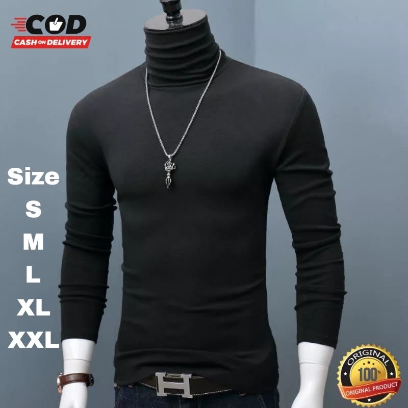 Jual Baju Pria Turtleneck Distro Kaos Korea Turtle Neck Polos Kerah ...
