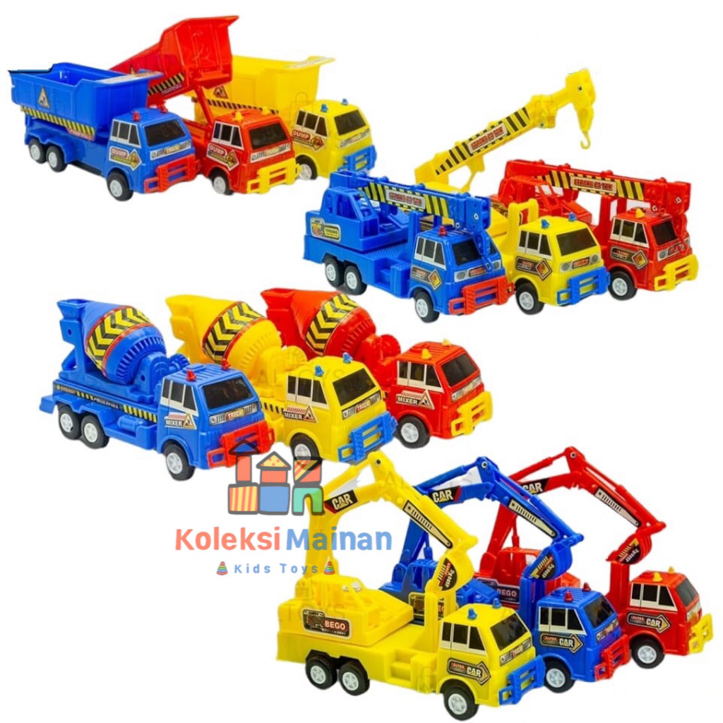 Jual Mobil mobilan konstruksi pull back mainan anak truk beko excavator ...