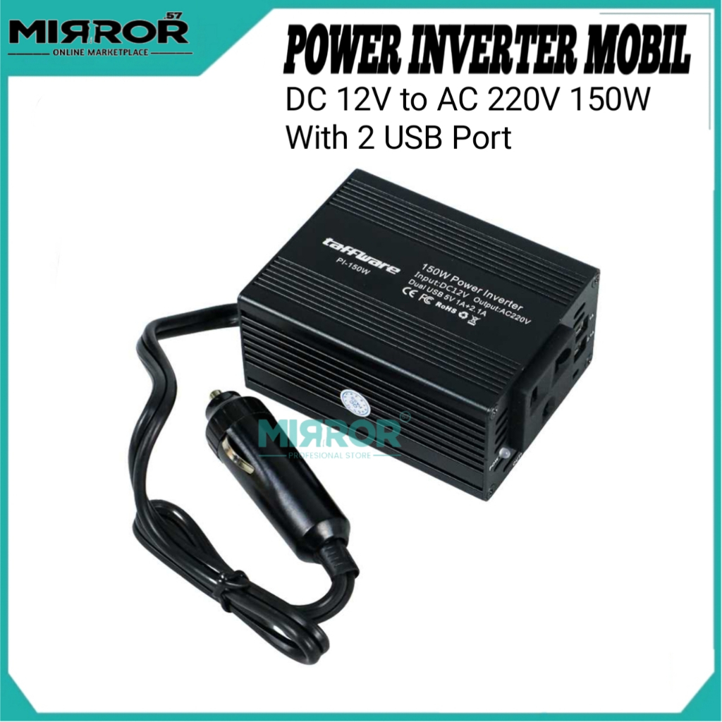 Jual Power Inverter Mobil 12V to 220V 150W dengan 2 USB Port | Shopee ...