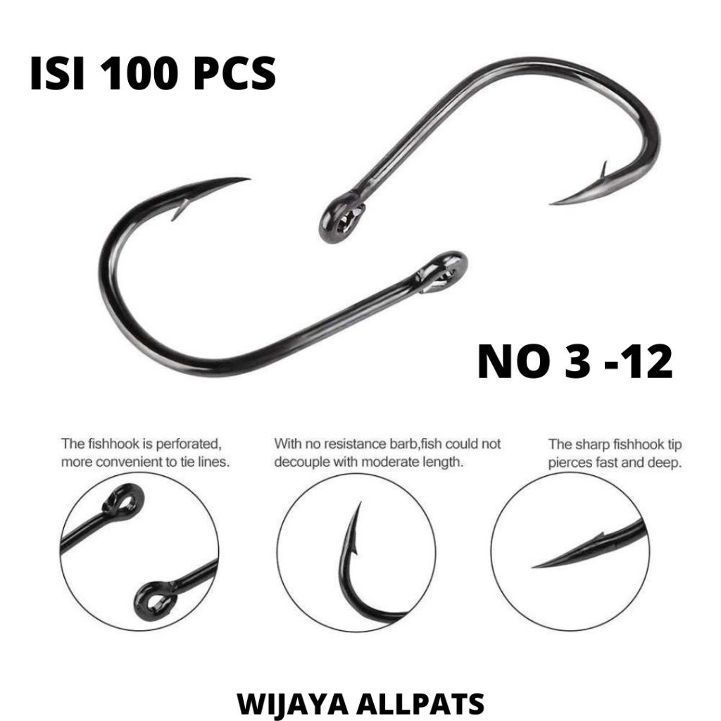 Jual Kail Pancing Set 100 Pcs Lengkap Kail Pancing Carbon Kail Pancing ...