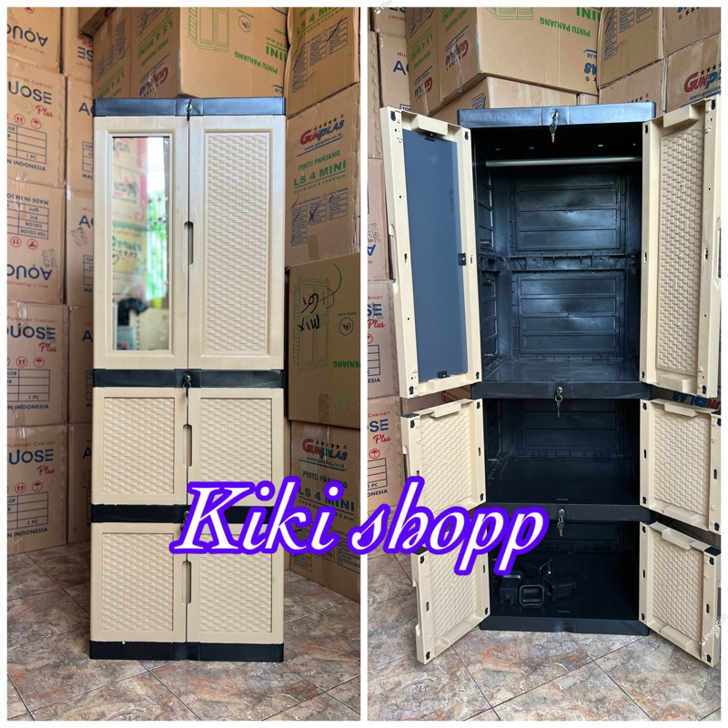 Jual LEMARI PLASTIK KACA MINI ROTAN DIVA MINI SUPER | Shopee Indonesia