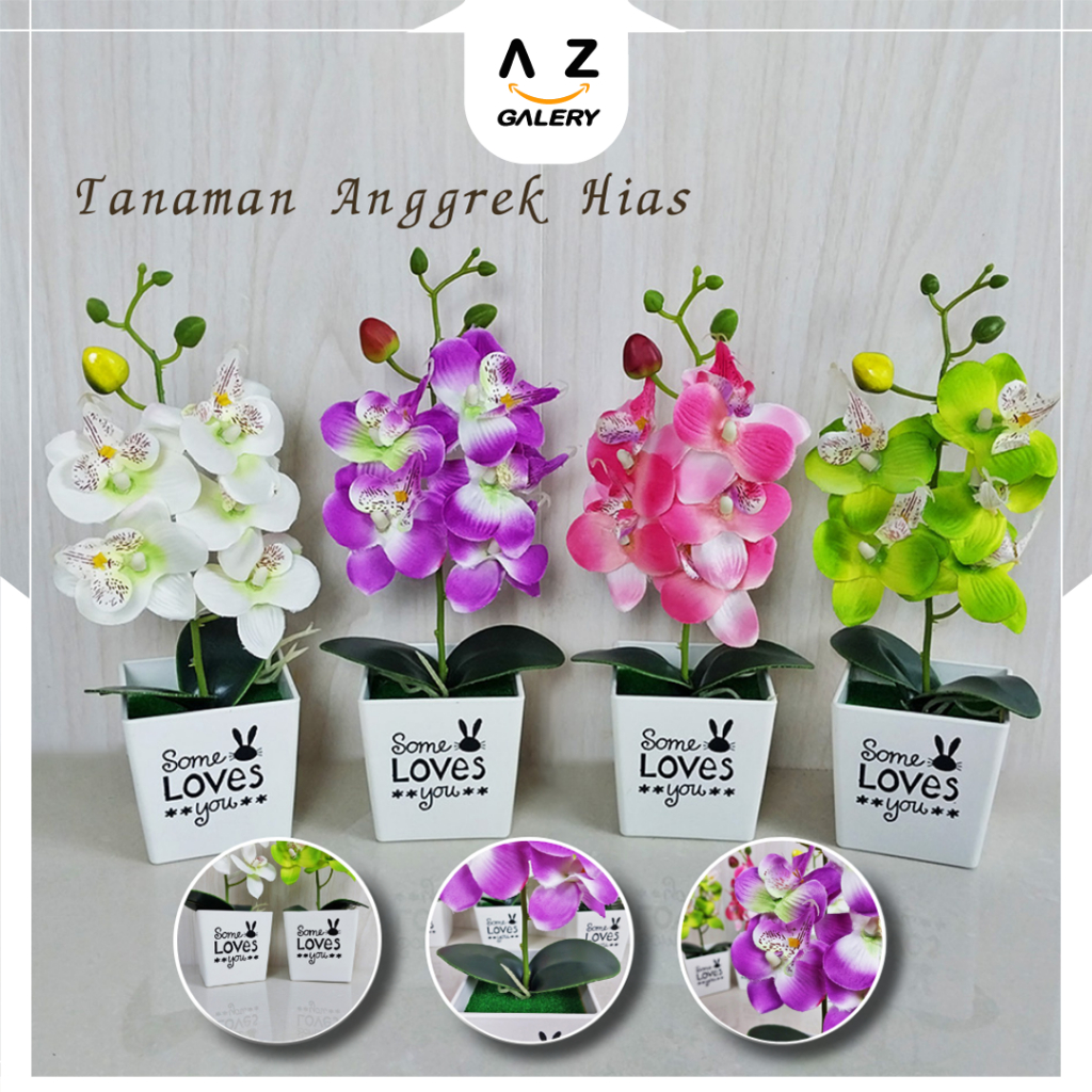 Jual Bunga Anggrek Hias Palsu Pot Artifical Dekorasi Rumah Pajangan ...