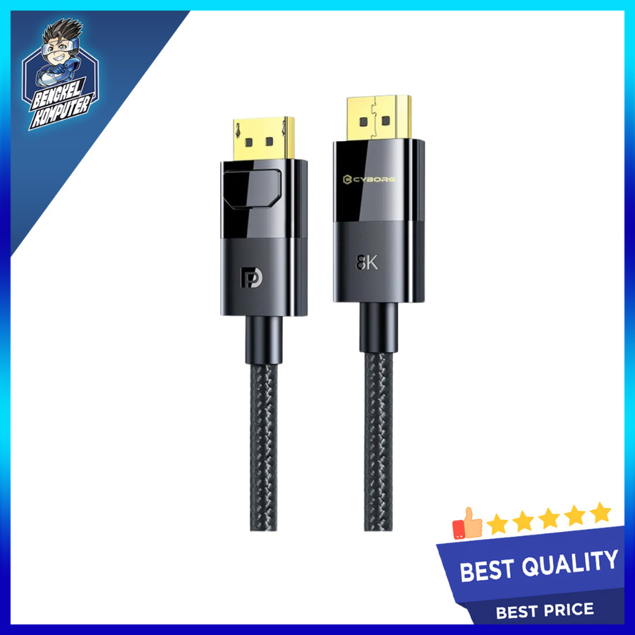 Jual KABEL DISPLAY PORT (DP) V1.4 CYBORG 2M | Shopee Indonesia