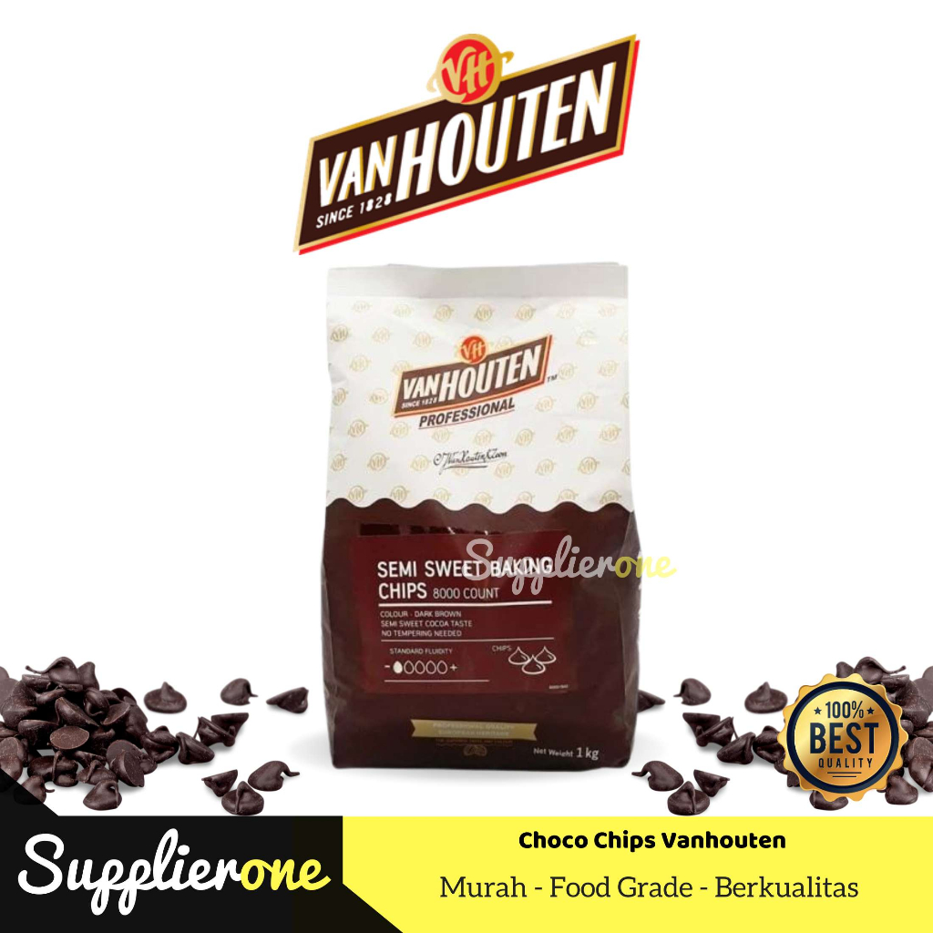 Jual Vanhouten Semi Sweet Baking Chips 8000CT 1kg / Choco Chip Vanhouten 1kg / Choco Chip 1kg ...