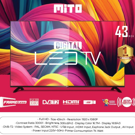 Jual MITO Digital LED TV 4355 Full HD 43 Inch | Shopee Indonesia