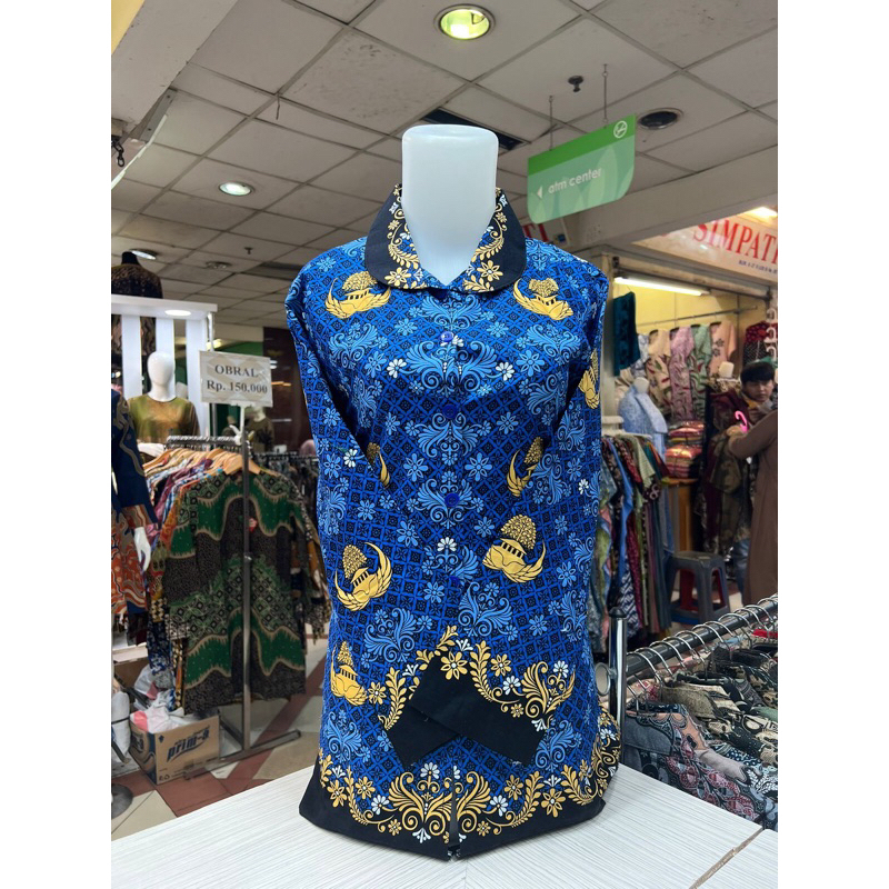 Jual KORPRI WANITA TERBARU KERAH HITAM// KORPRI GOLD KERAH HITAM ...