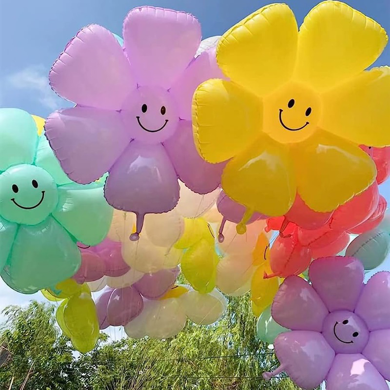 Jual BALON BUNGA BESAR JUMBO BIG DAISY HAPPY FACE BALLOON FOIL TEBAL ...