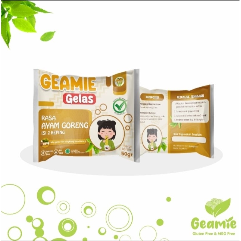 Jual Mie Gelas Gluten Free Non MSG Geamie Ayam Bawang 2 Keping | Shopee ...