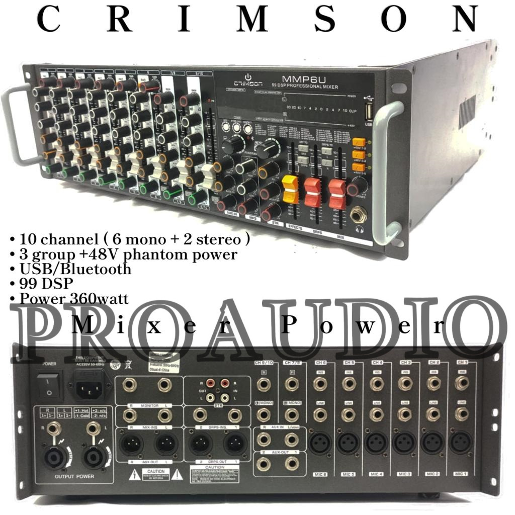 Jual MIXER POWER 10 CHANNEL BLUETOOTH USB 99 DSP CRIMSON MMP6U ORIGINAL | Shopee Indonesia