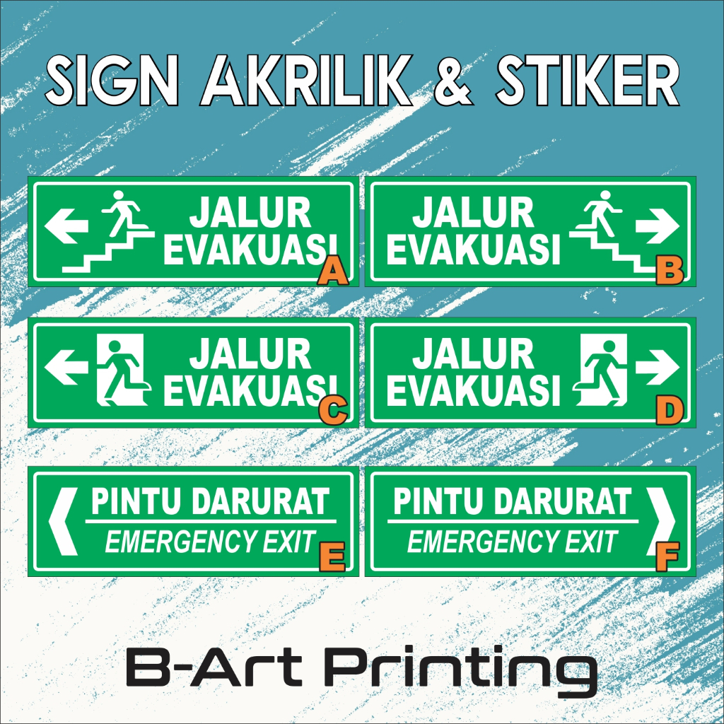 Jual Jalur Evakuasi, Emergency Exit Atau Pintu Darurat (Akrilik) Keselamatan Plang Papan Rambu ...