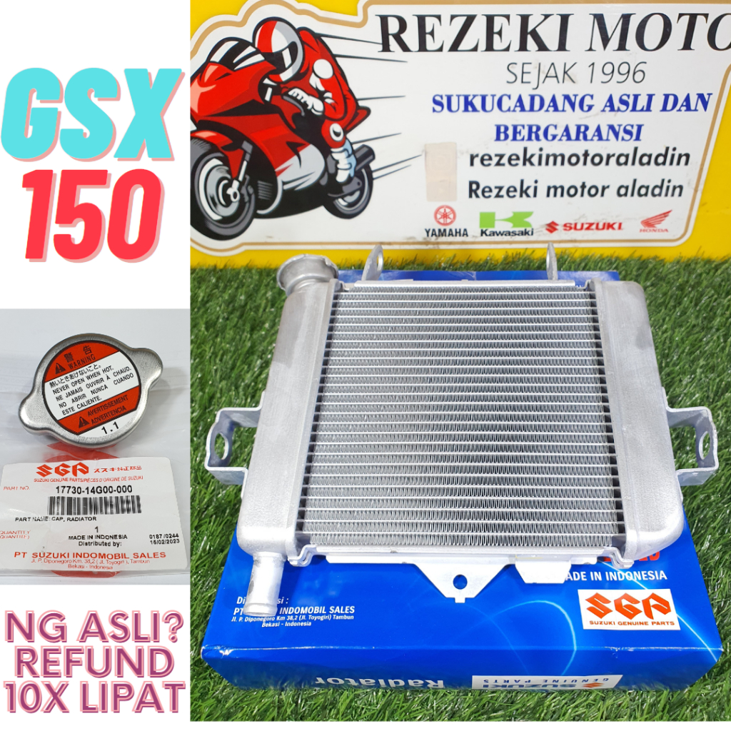 Jual RADIATOR GSX 150 ASLI / TUTUP RADIATOR GSX 150 ASLI ORI SUZUKI ...