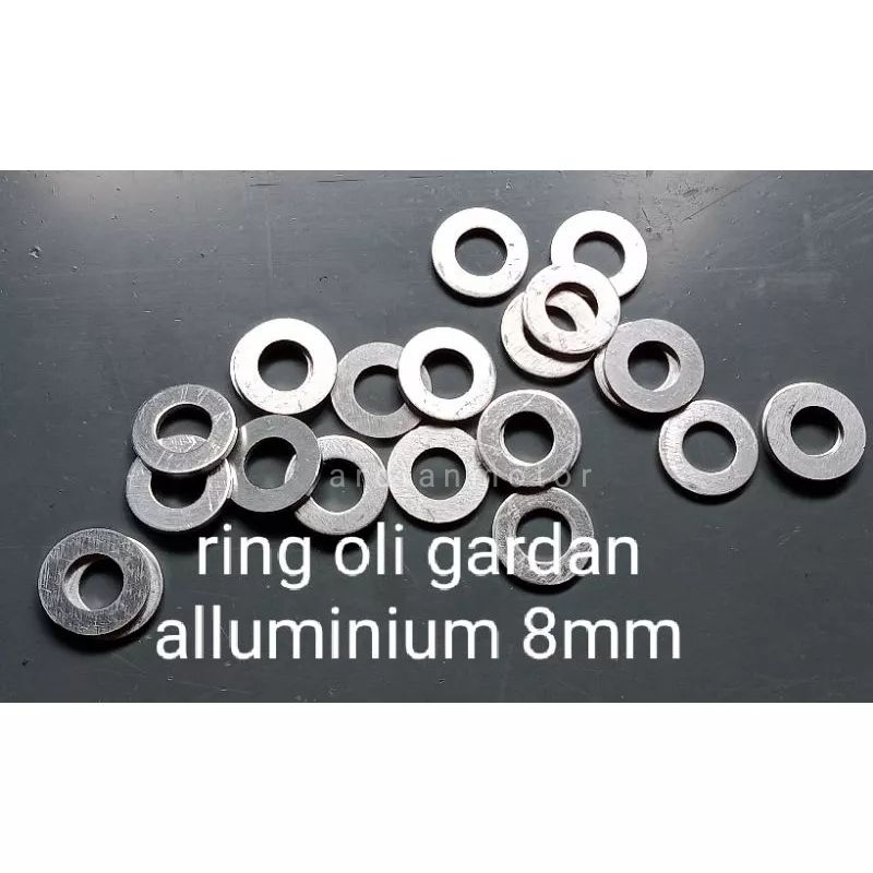 Jual Ring oli gardan alumunium M8 (lubang baut 12/ring baut tap gardan ...