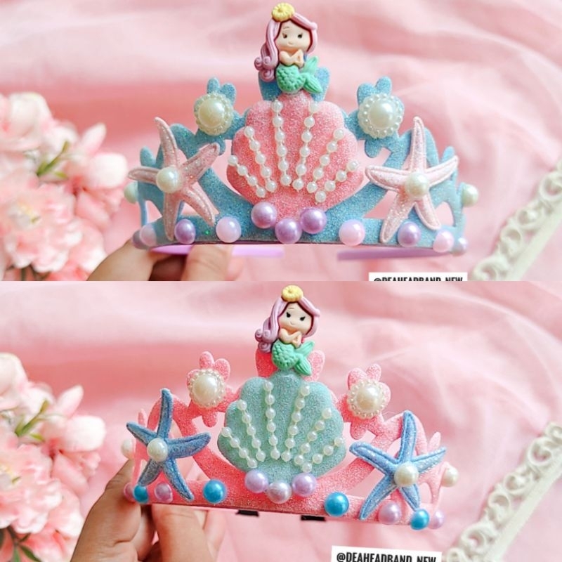 Jual Mahkota mermaid bando keraNg bintang putri duyung ulang tahun ...