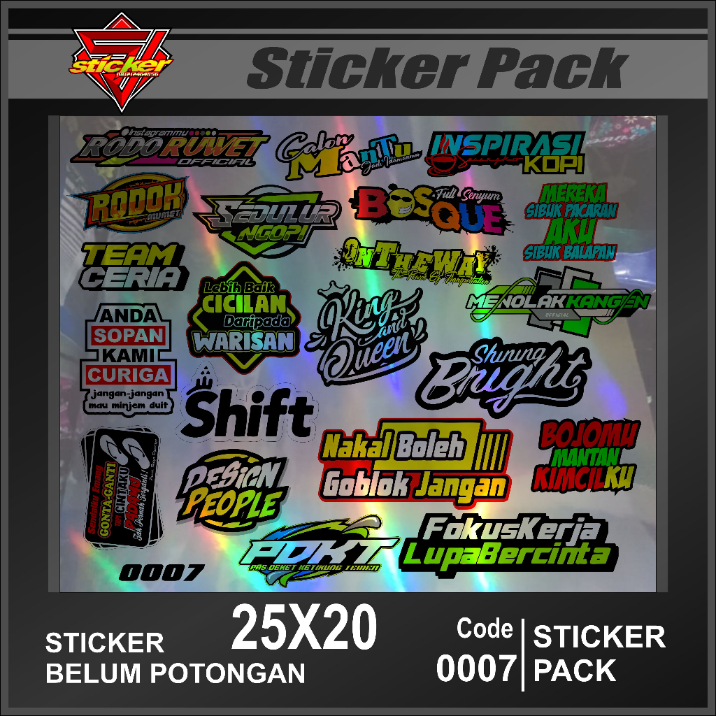 Jual SP 0007 SJ "STICKER PACK" LOGO RACING KEREN RODOK RUWET | Shopee ...