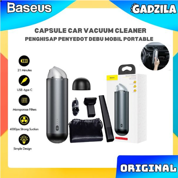 Jual BASEUS CAPSULE CAR VACUUM CLEANER PORTABLE PENGHISAP DEBU MOBIL | Shopee Indonesia