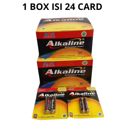 Jual Batre ABC Alkaline AA / A2 Isi 2 Pcs ( 1 BOX ISI 24 CARD ) | Shopee Indonesia