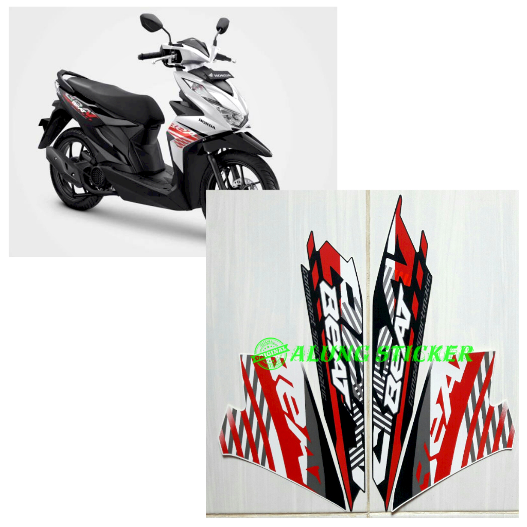 Jual STIKER STRIPING LIS BODY MOTOR HONDA BEAT FI 2021 CBS HITAM-PUTIH ...
