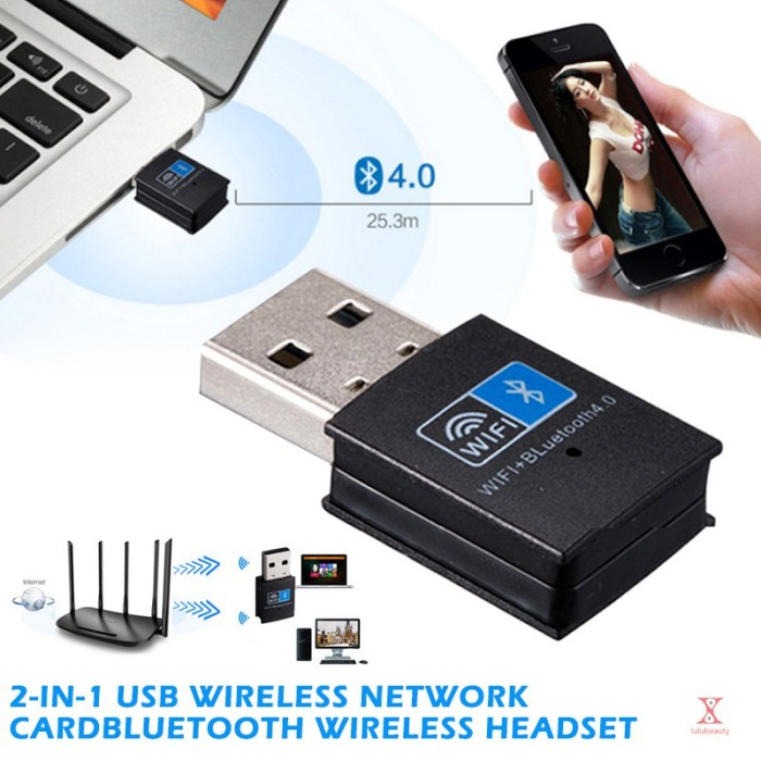 Jual Usb A 2.0 wifi bluetooth wireless adapter NB 150Mbps 2.4ghz bt 4.0 ...