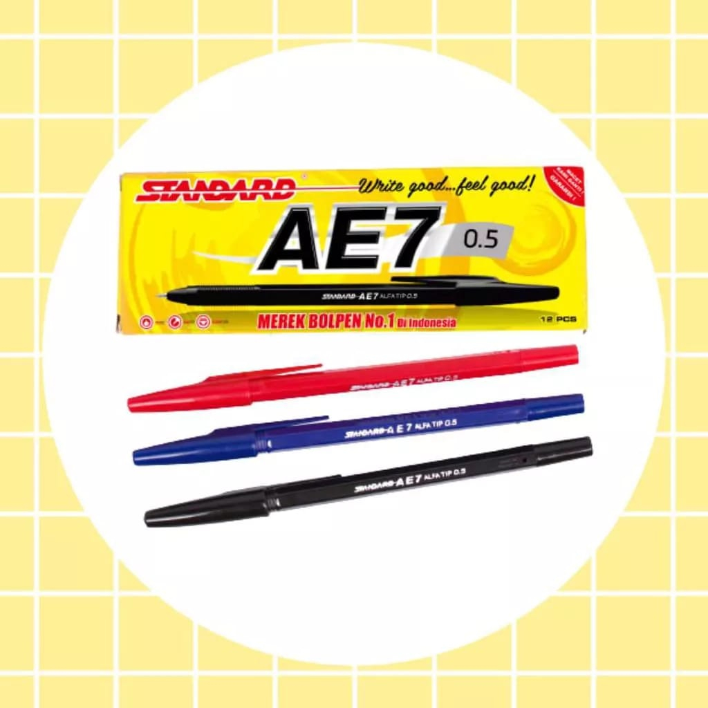 Jual PULPEN STANDARD AE7 / PEN BOLPOIN STANDART AE-7 (12 PCS) | Shopee Indonesia
