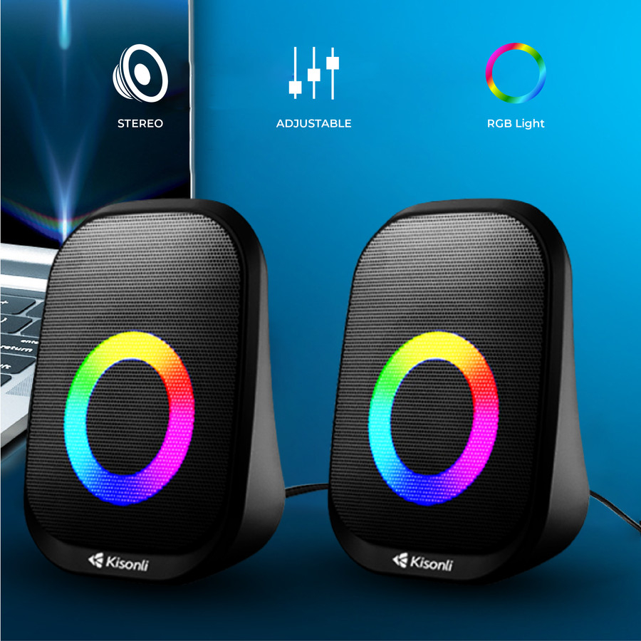 Jual Speaker 2.0 Multimedia Kisonli X7 | X12 Lampu RGB | Shopee Indonesia