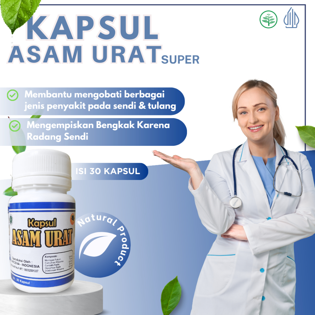 Jual Kapsul Asam Urat Obat Saraf Kejepit Sakit Pinggang Belakang Nyeri ...