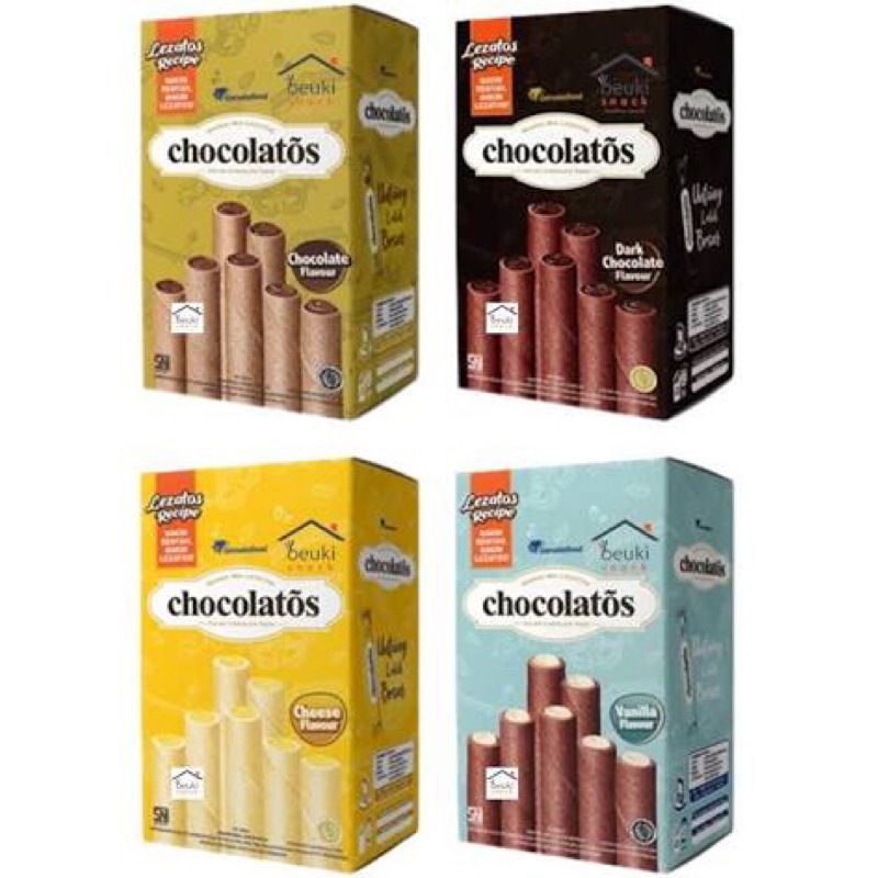 Jual Chocolatos Wafer Roll Long Box (Isi 24pcs @14gr) Coklat 1000 Dark ...
