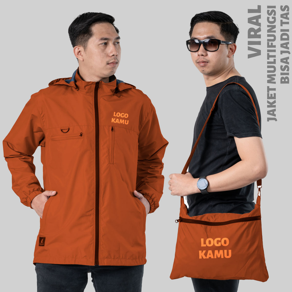 Jual JAKET VIRAL - JAKET BISA JADI TAS - GRATIS SABLON - ANTI AIR ...