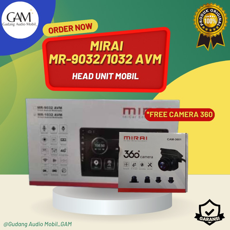 Jual HEAD UNIT ANDROID 9/10 INCH MIRAI 9032 AVM RAM 4/64GB & 6/128GB + CAMERA 360 | Shopee Indonesia