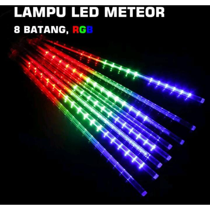 Jual Lampu Meteor 8 Lampu / 10 Lampu / 50 cm / Jatuh Rain Snow Taman ...