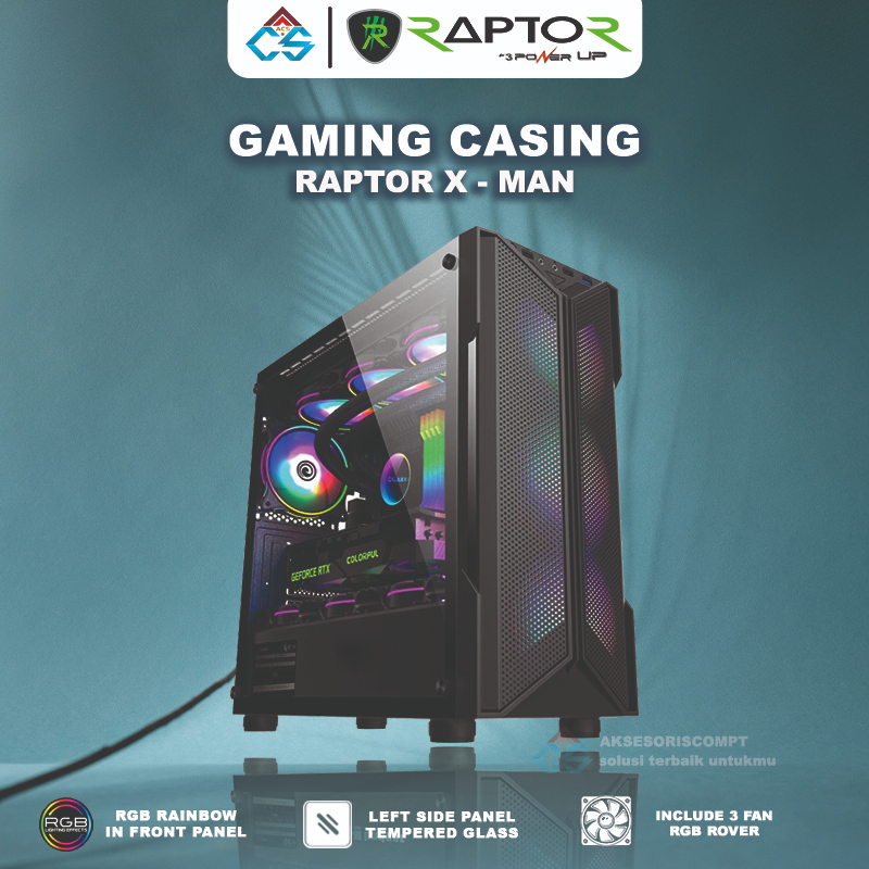 Jual Casing Gaming RAPTOR X-MAN - Casing Gaming FULL ATX | Shopee Indonesia