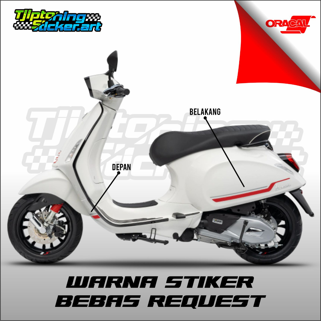 Jual striping stiker vespa matic vespa sprint (2PCS) Sticker Cutting ...