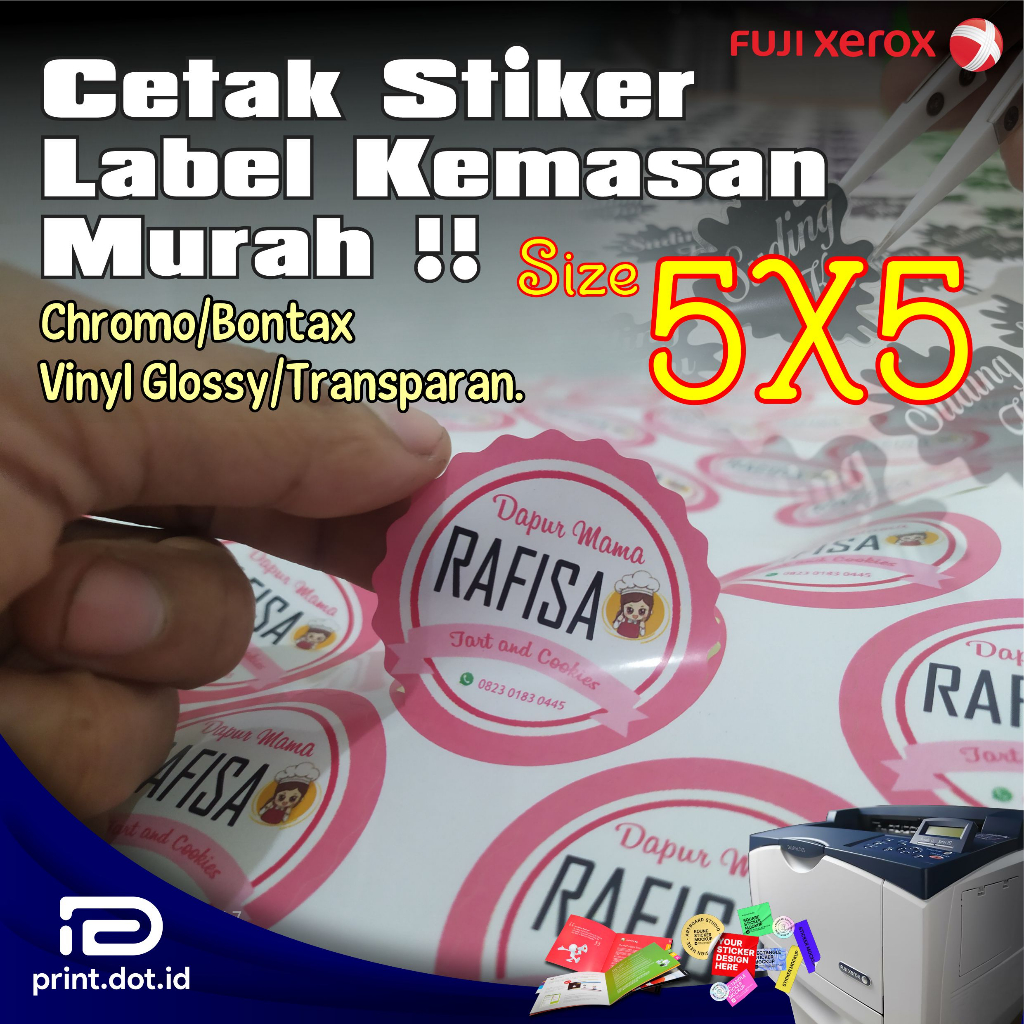 Jual Cetak Stiker Label Kemasan SIZE 5X5 | Shopee Indonesia