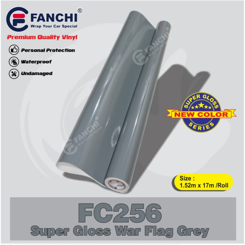 Jual 152cm Sticker FANCHI FC256 Super Gloss Glossy War Flag Grey 152cm ...