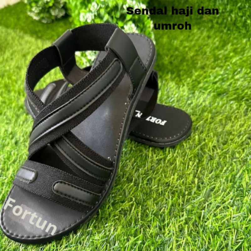 Jual Sandal sepatu umroh dan haji putih dan hitam wanita | Shopee Indonesia