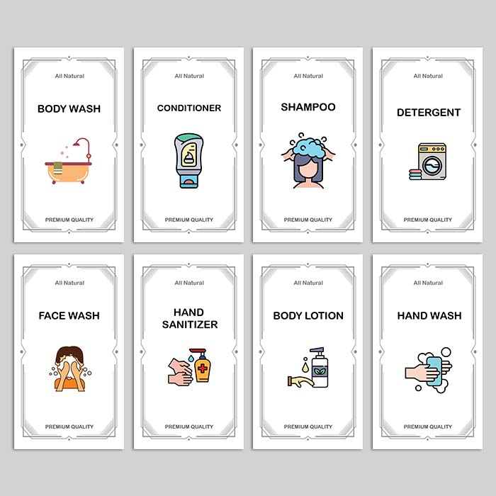 Jual 0067 HOME LIVING Stiker Label Warna Waterproof Shampoo Conditioner ...