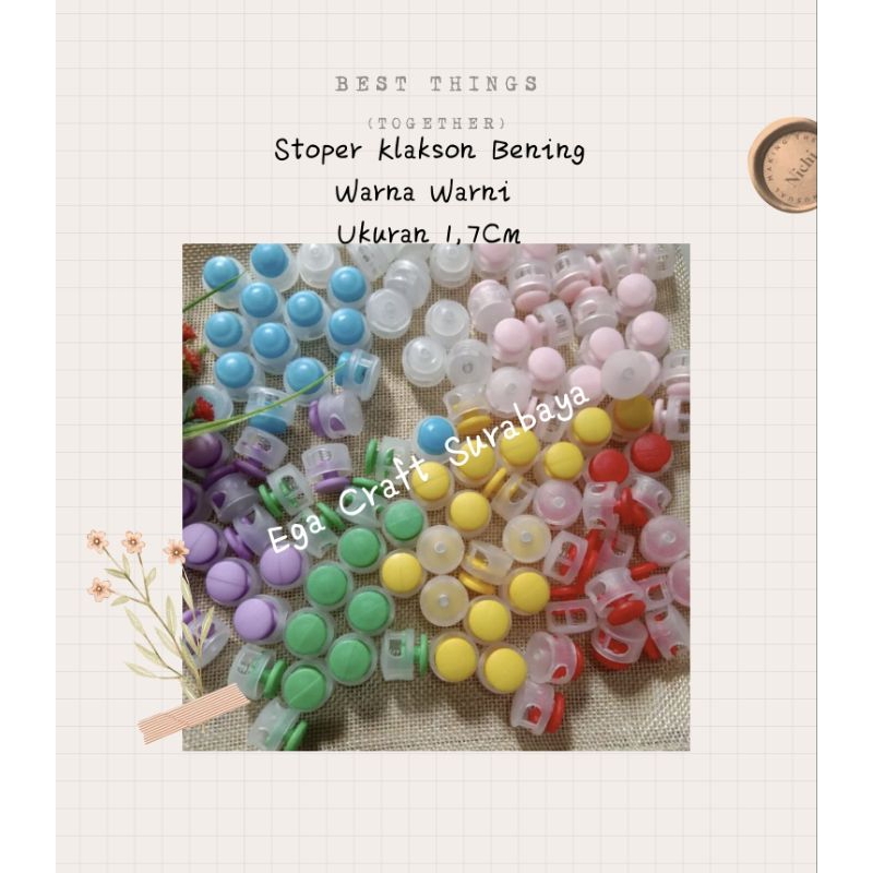 Jual 50pcs Stoper Klakson Bening Ukuran 1.7 Cm Warna Warni Stopper ...