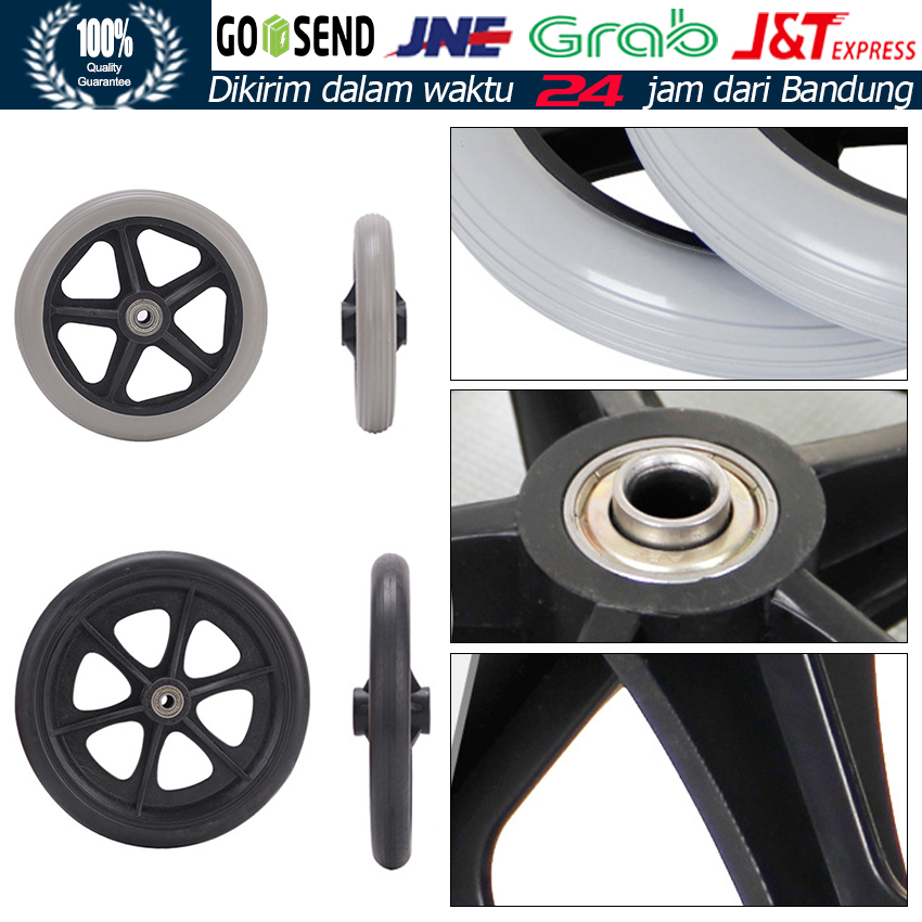 Jual 6Inch / 8Inch Roda Depan Kursi Roda Diameter Full 20 CM | Shopee ...