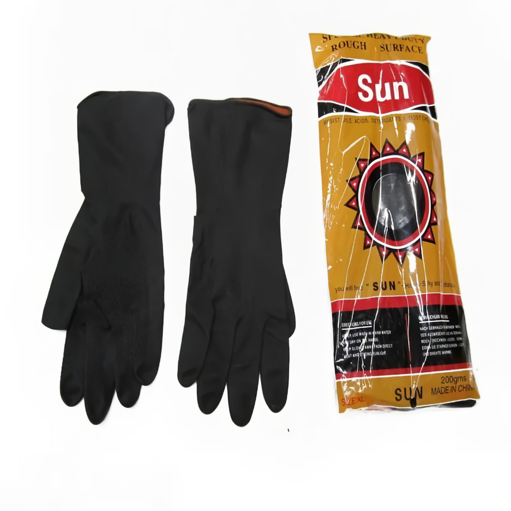 Jual Sarung Tangan Karet Lateks / Latex Hitam Merk Sun Original Tahan ...